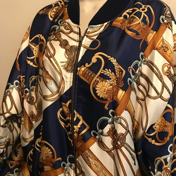 Metro | Jackets & Coats | Baroque Print Bomber Vintage Jacket | Poshmark